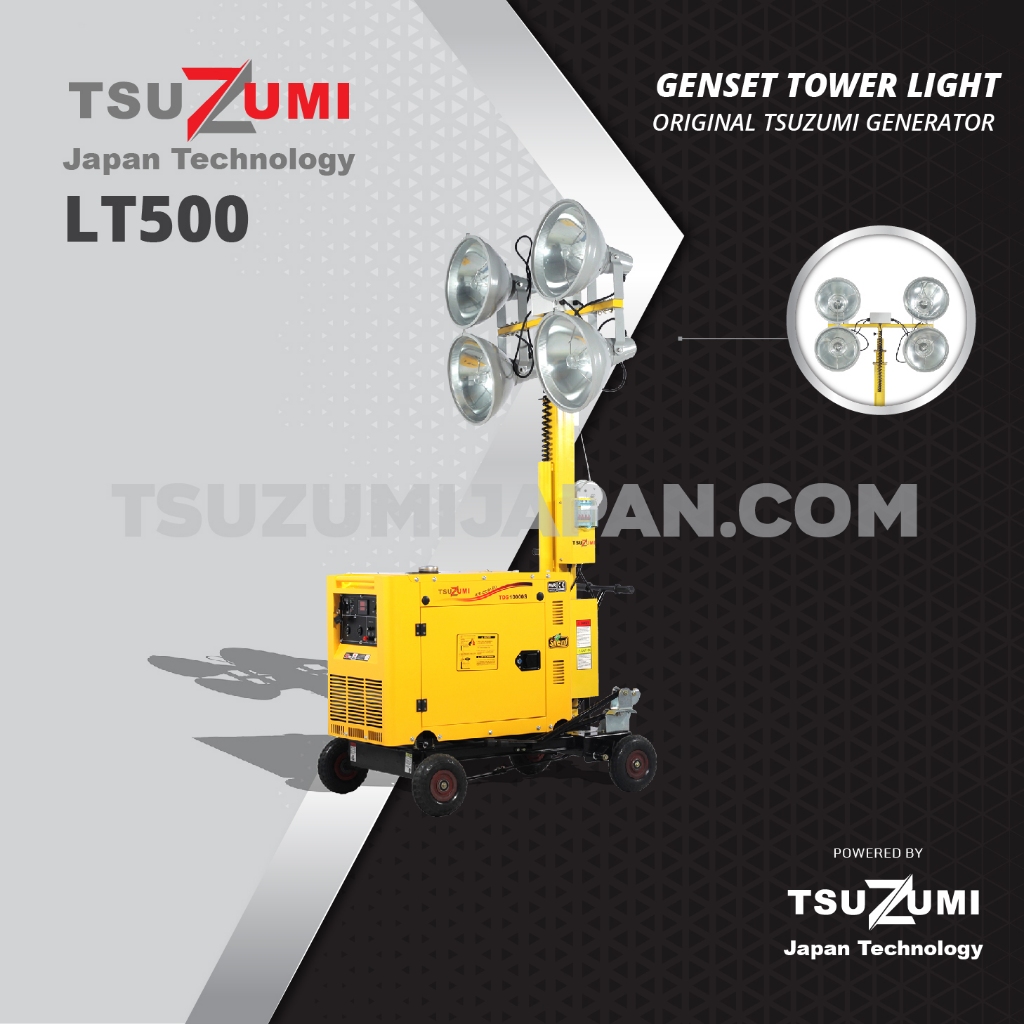 Jual Genset Tower Light 4 x 400 Watt LT 500 Tsuzumi Tower Light ...