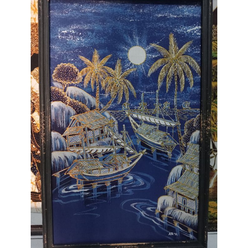 Jual Lukisan batik perahu ukuran 70X40 | Shopee Indonesia