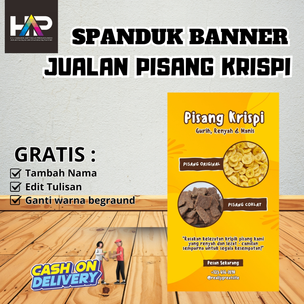 Jual SPANDUK BANNER JUALAN PISANG KRISPI | BANNER JUALAN JAJANAN ...