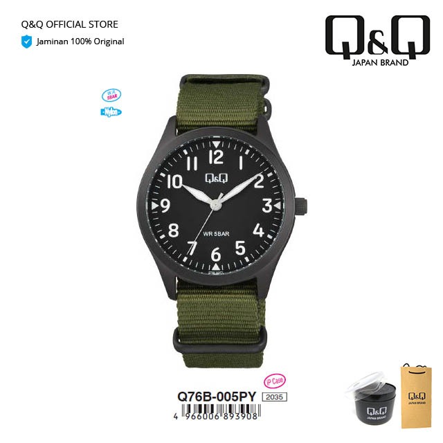 Jual Q&Q QnQ QQ Jam Tangan Arloji Pria Fashion Analog Nilon Nylon - Q76 ...