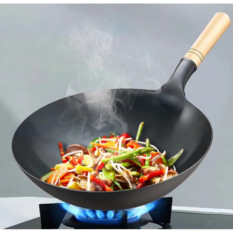 Jual Wajan Plat besi baja black steel | Black Carton steel Wokpan ...