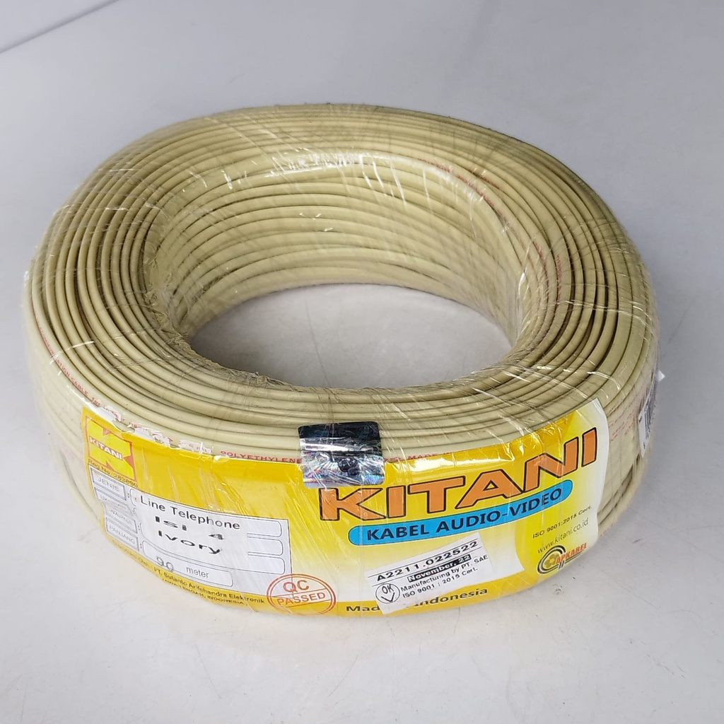 Jual Kabel Line Telepon RJ11 isi 4 Roll 90m merk KITANI | Shopee Indonesia