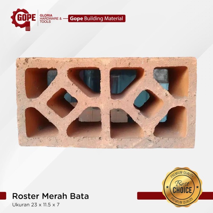 Jual Loster Merah Lubang Angin Roster Bata Ukuran 23 x 11.5 x 7 cm ...