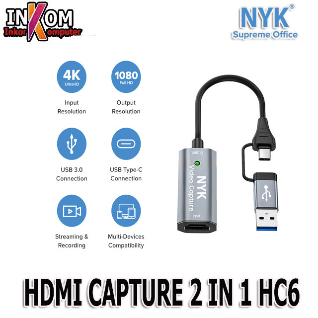 Jual HDMI Capture Video OTG USB Type C to HDMI HC-6 | Shopee Indonesia