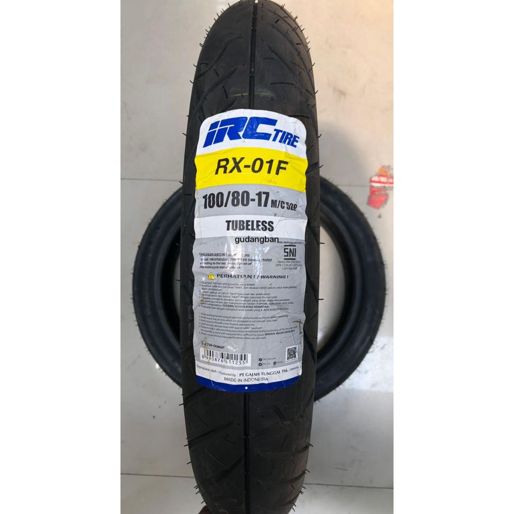 Jual IRC 100 80 - 17 RX-01 F , RX01 TUBELESS ban luar motor cbr ninja vixion PRODUKSI 2025 ...