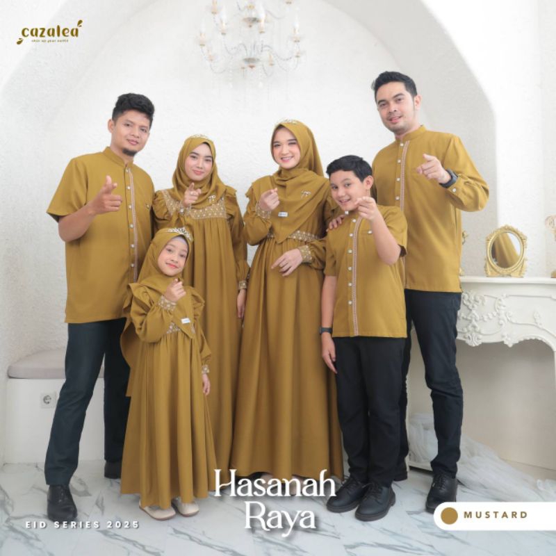 Jual OPEN PO SARIMBIT 2025 CAZALEA HASANAH RAYA MUSTARD FAMILYSET ...