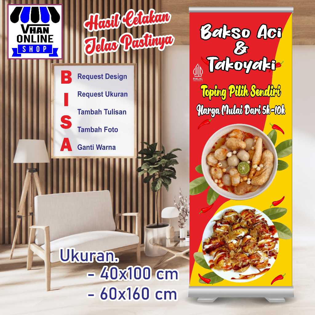 Jual Cetak Banner Spanduk MMT Jualan Bakso Aci Dan Takoyaki Bagus Murah ...