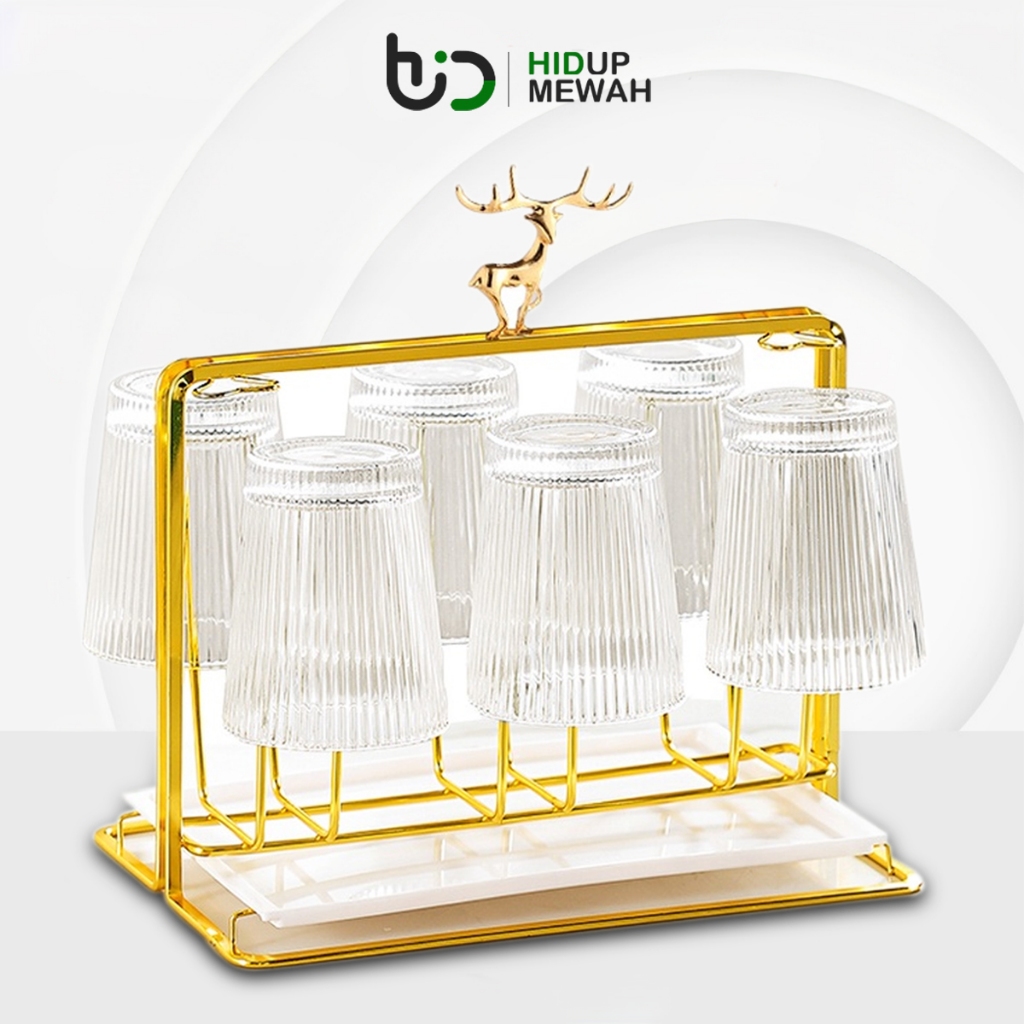 Jual Tempat Gelas Gantung Rak Cangkir Stainless Steel Minimalis gelas gantungan gelas mewah besi ...