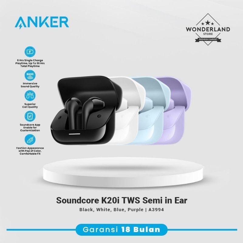 Jual Anker Soundcore K20i TWS Semi in Ear Bluetooth Gaming Mode Low ...