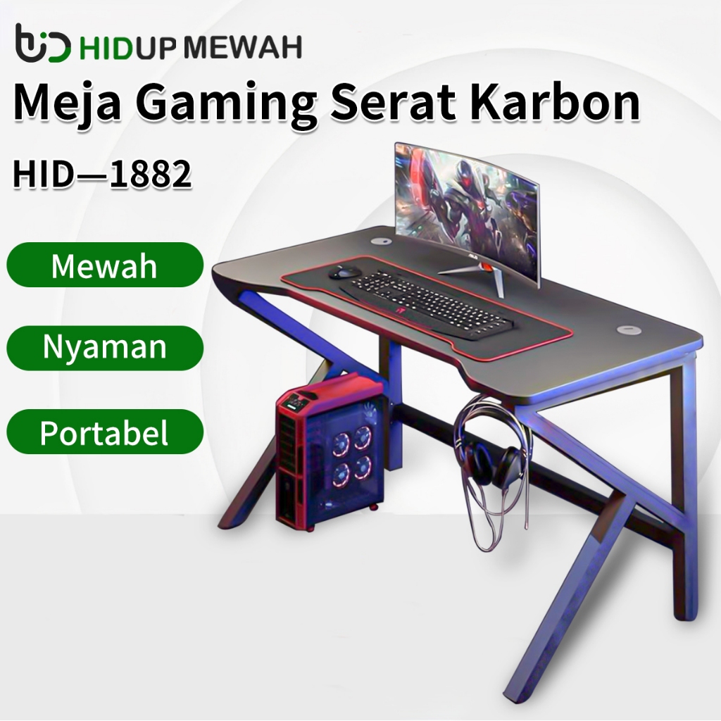 Jual Meja Komputer Serat Karbon / Meja Gaming Minimalis Modern / Meja ...