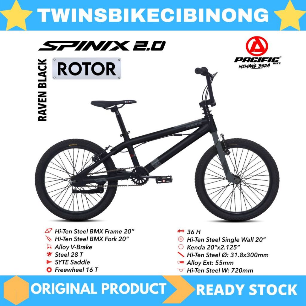 Jual Sepeda Bmx 20 Pacific Spinix 2.0 Rotor Free Style | Shopee Indonesia
