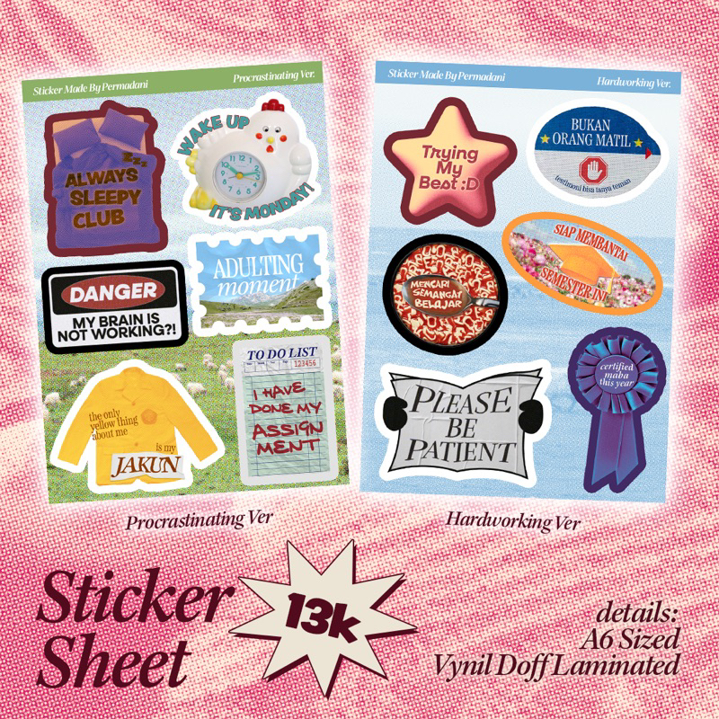 Jual STICKER SHEET AESTHETIC UNIVERSITAS INDONESIA [WATERPROOF ...