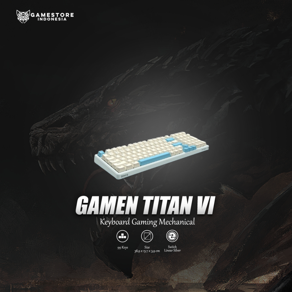 Jual GAMEN Titan VI Keyboard Gaming Mechanical 99 Keys Ergonomic Gasket ...