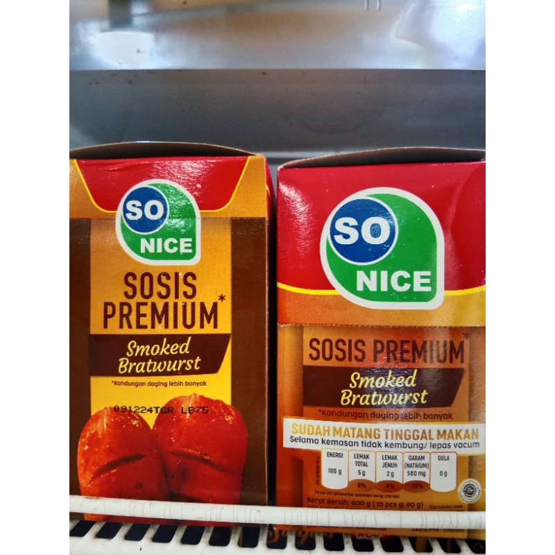 Jual Sosis premium smoked bratwurst so nice (satuan) | Shopee Indonesia