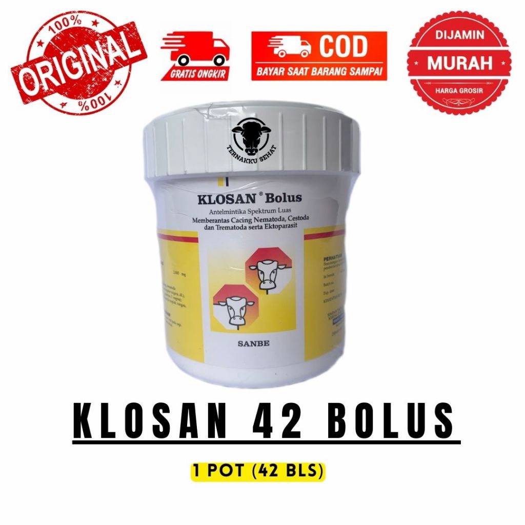 Jual KLOSAN BOLUS POT (ISI 42 Bolus) - SANBE Obat Cacing Spektrum Luas ...