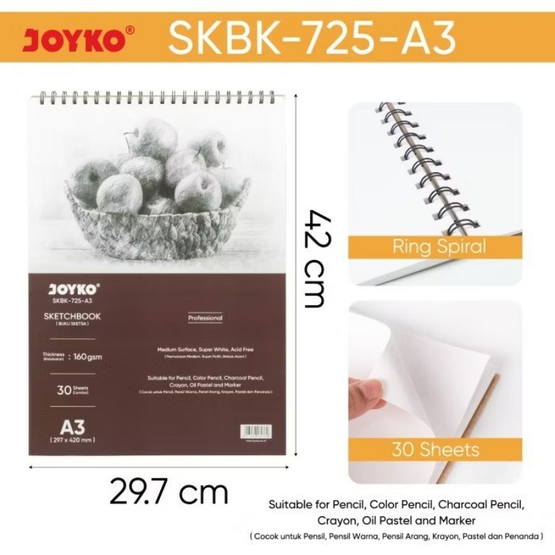 Jual sketchbook A3/A4/A5buku sketsa/buku gambar sketsa a4/A3 /Seni Rupa ...