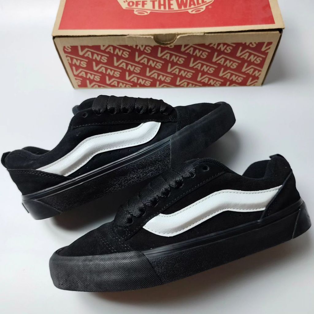 Jual Sepatu Vans Knu Old Skool Black Black White Vans Knu Skool Casual ...