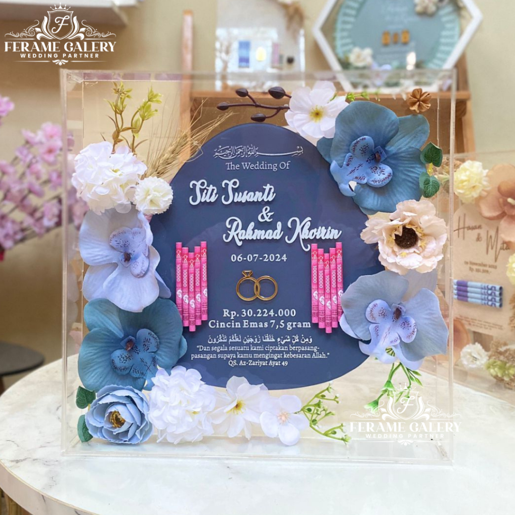 Jual Mahar Pernikahan Bingkai Akrilik / Mahar Bunga Anggrek / Mahar ...