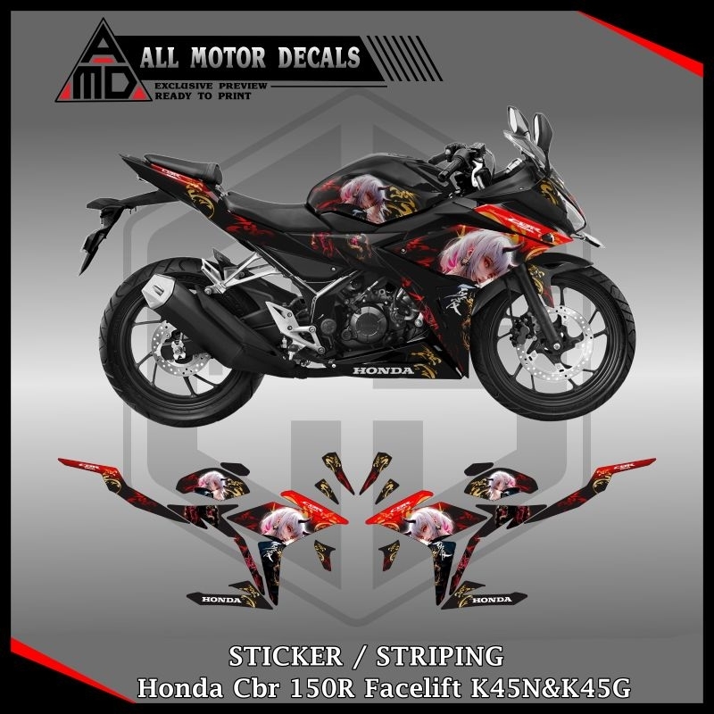 Jual STRIPING SEMIFULL HONDA CBR 150R FACELIFT K45N &K45G MOTIF ANIME ...