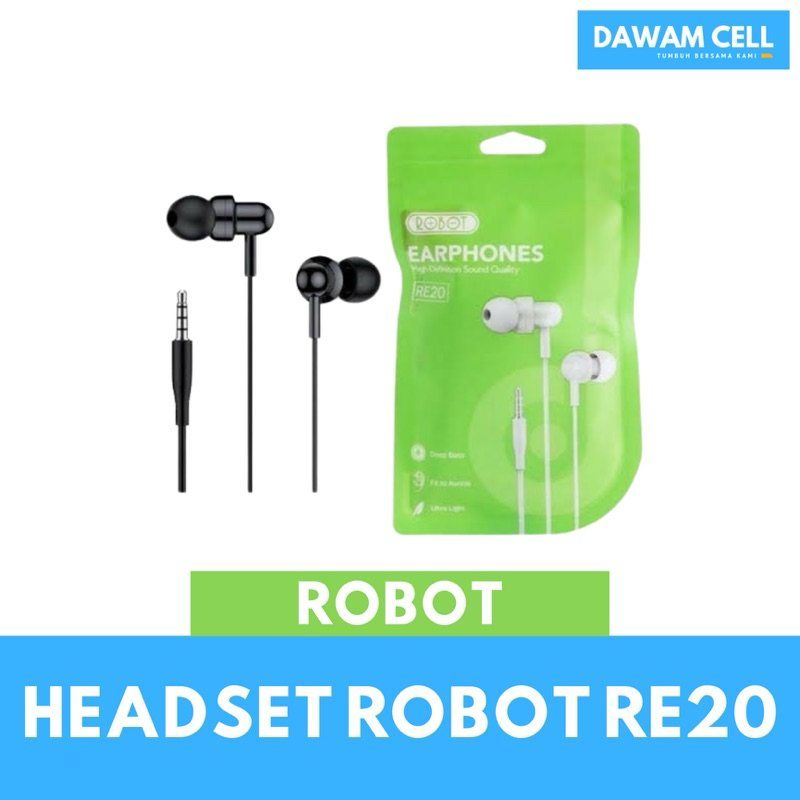 Jual HEADSET ROBOT RE20 HITAM & PUTIH | Shopee Indonesia