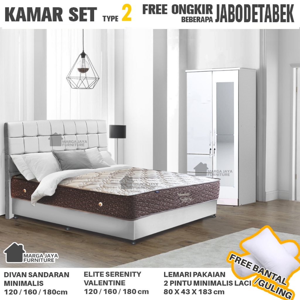 Jual Kamar Set Springbed Elite Serenity Valentine + Divan Sandaran ...