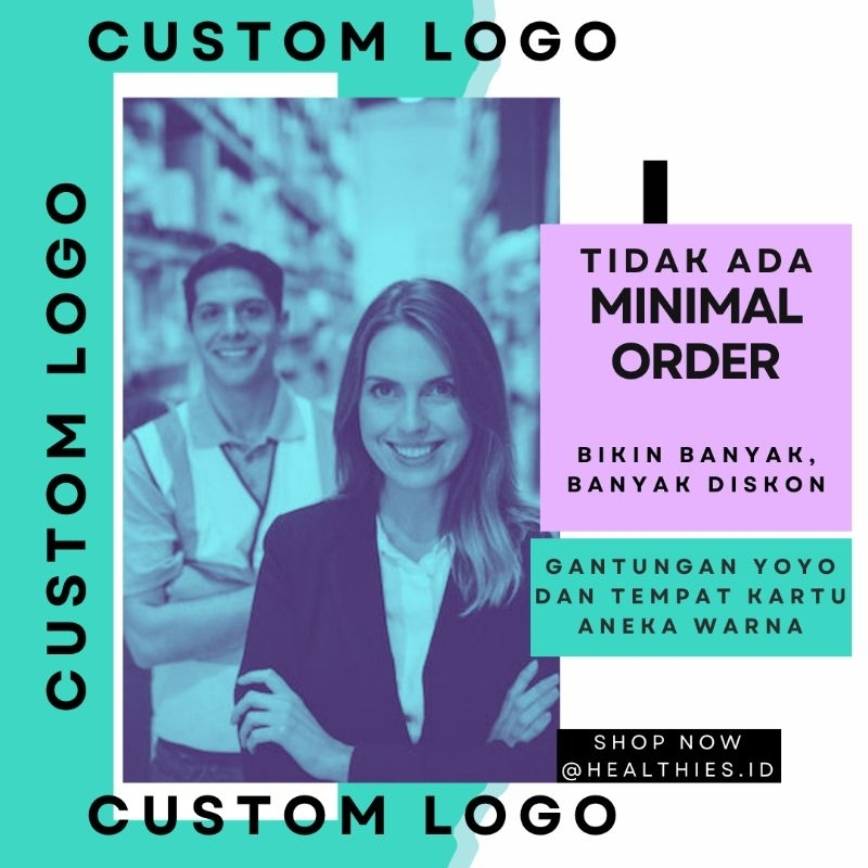 Jual CUSTOM LOGO (Set PRIMA) Gantungan kartu pegawai 2 sisi / ID Card ...