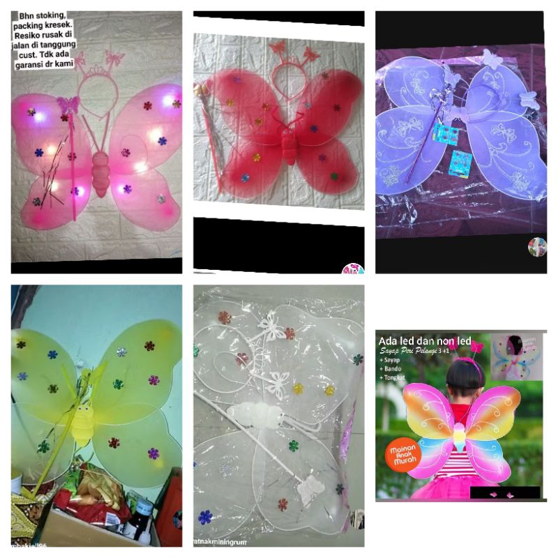 Jual mainan sayap peri kupu kupu led sayap lampu | Shopee Indonesia