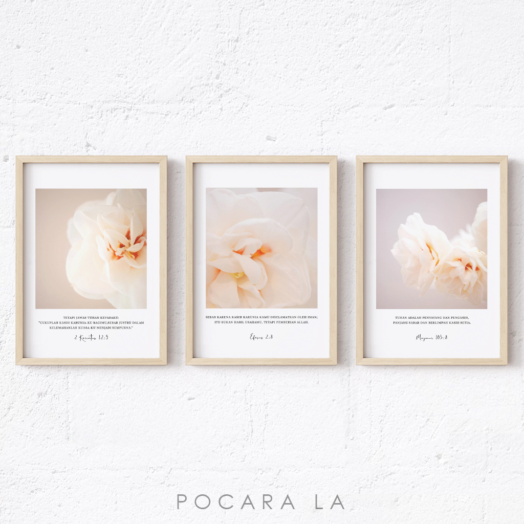 Jual Hiasan Dinding Bingkai Poster Ayat Alkitab Bermotif Bunga Dekorasi ...
