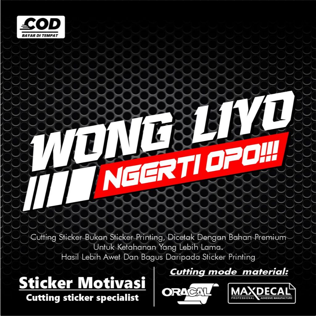 Jual Stiker mobil wong liyo ngerti opo | Shopee Indonesia