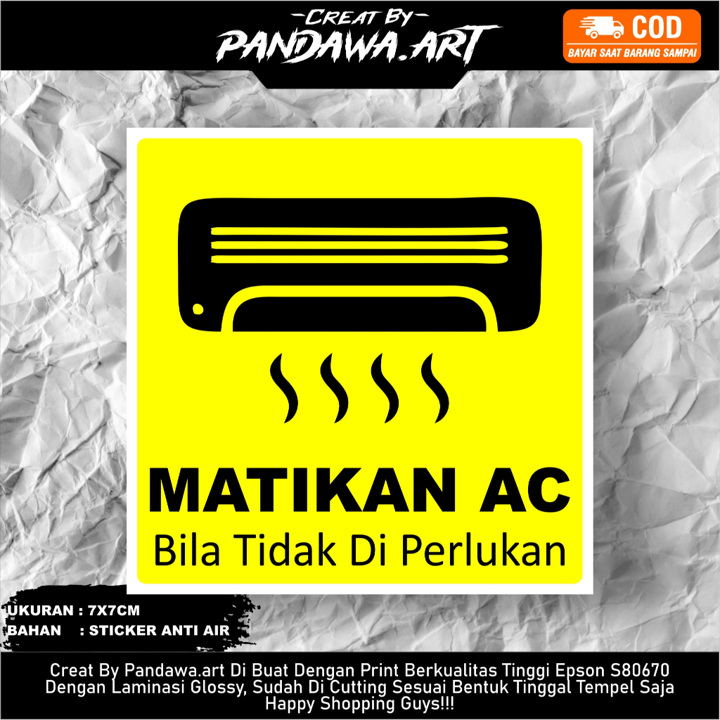 Jual Stiker Matikan AC / Stiker Hemat Energi / Stiker Hemat Listrik ... Jual Stiker Matikan AC / Stiker Hemat Energi / Stiker Hemat Listrik ...