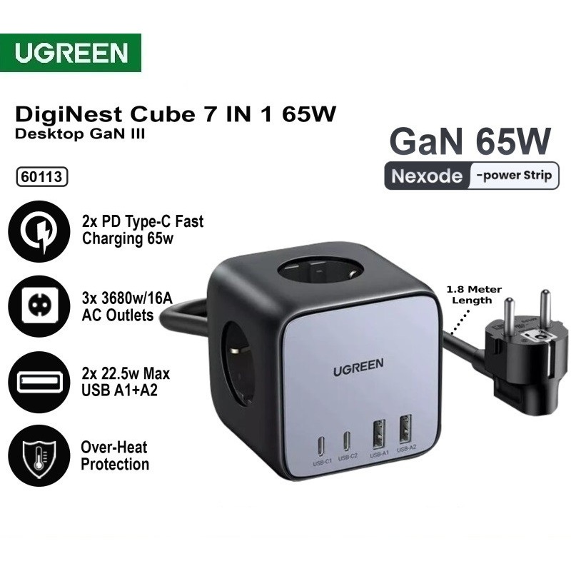 Jual UGREEN Desktop Charger Station 65W GaN 4 Port USB DigiNest Cube 60113 | Shopee Indonesia