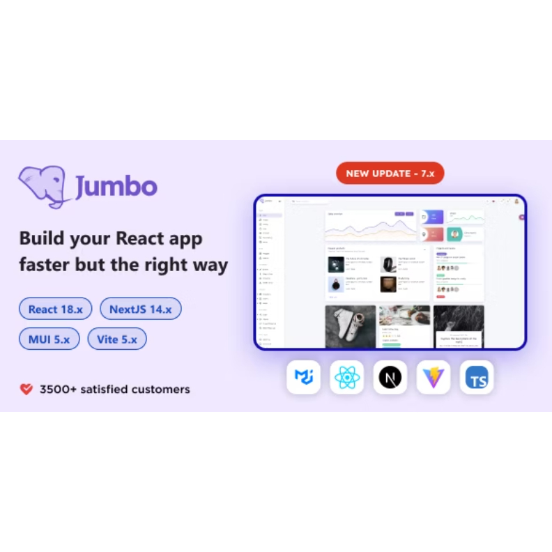 Jual Jumbo v1.7 - React Admin Dashboard Template (NextJS 14, TS, Vite, Figma) | Shopee Indonesia