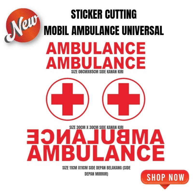 Jual Sticker Cutting Ambulance Universal Bisa Di Pasang Segala jenis ...