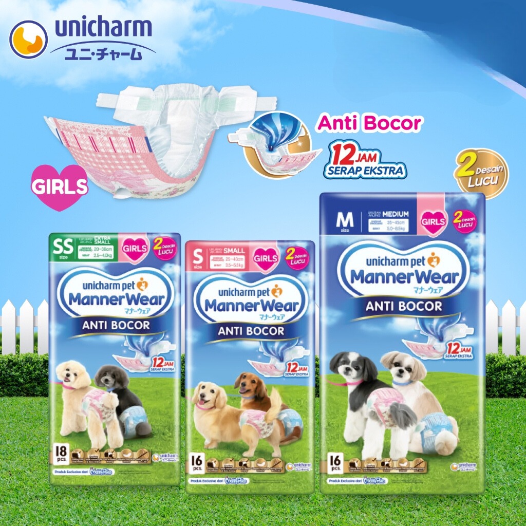 Jual Unicharm Pet Manner Wear Popok Anjing Betina Pet Diapers Female ...