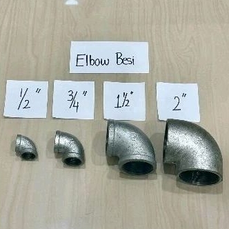 Jual elbow besi 3/4" elbow galvanis 0.75" sambungan pipa besi drat ...