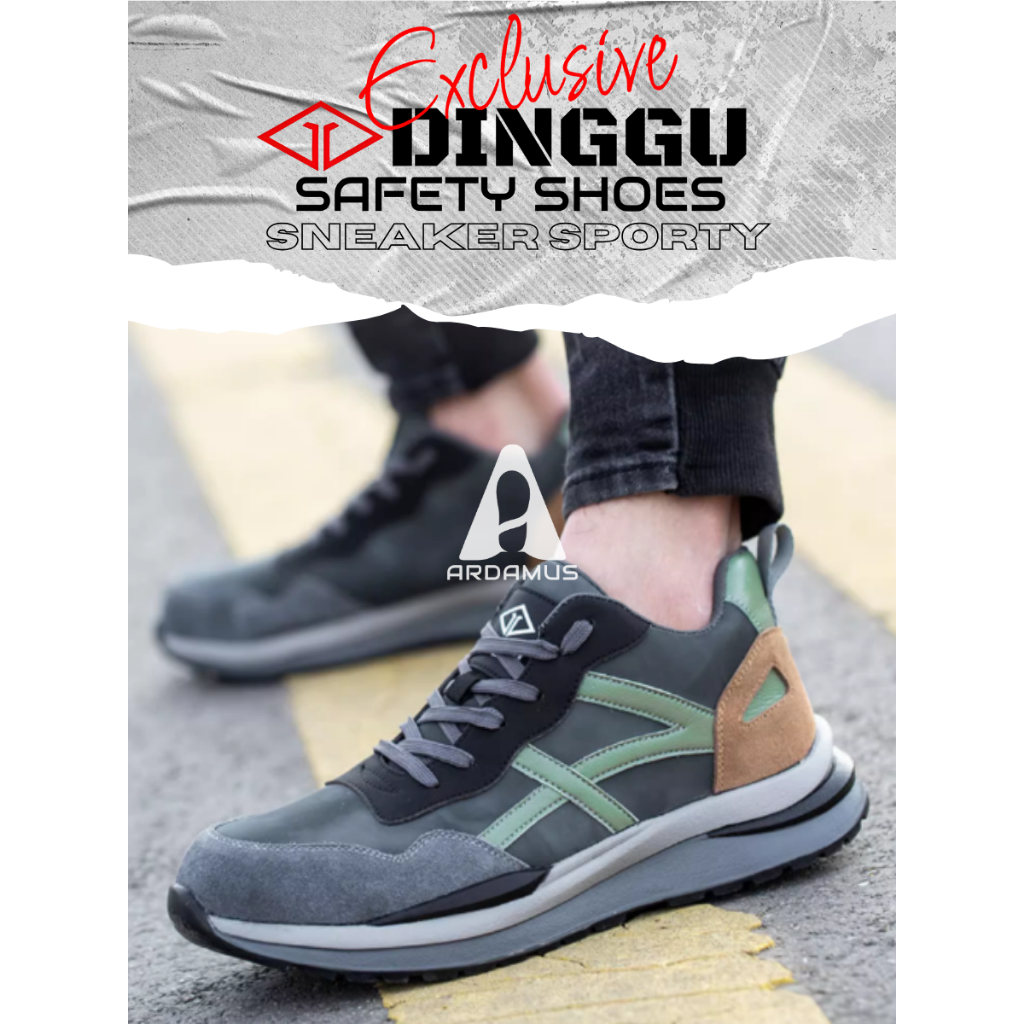 Jual Safety Shoes DINGGU Safety Sneakers Sporty Ujung Besi Sepatu Safety Pria Wanita Sporty ...