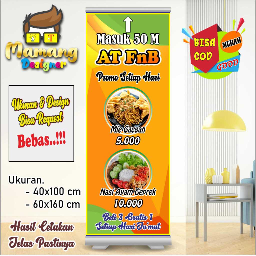 Jual Cetak Banner MMT Spanduk Jualan Mie Gacoan dan Ayam Geprek bb ...
