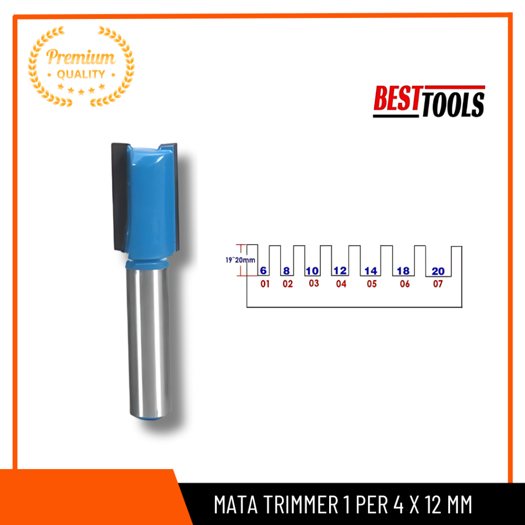 Jual Mata Trimmer Flush Trim Straight Bit 1 per 4 x 12 mm Mata Pisau ...