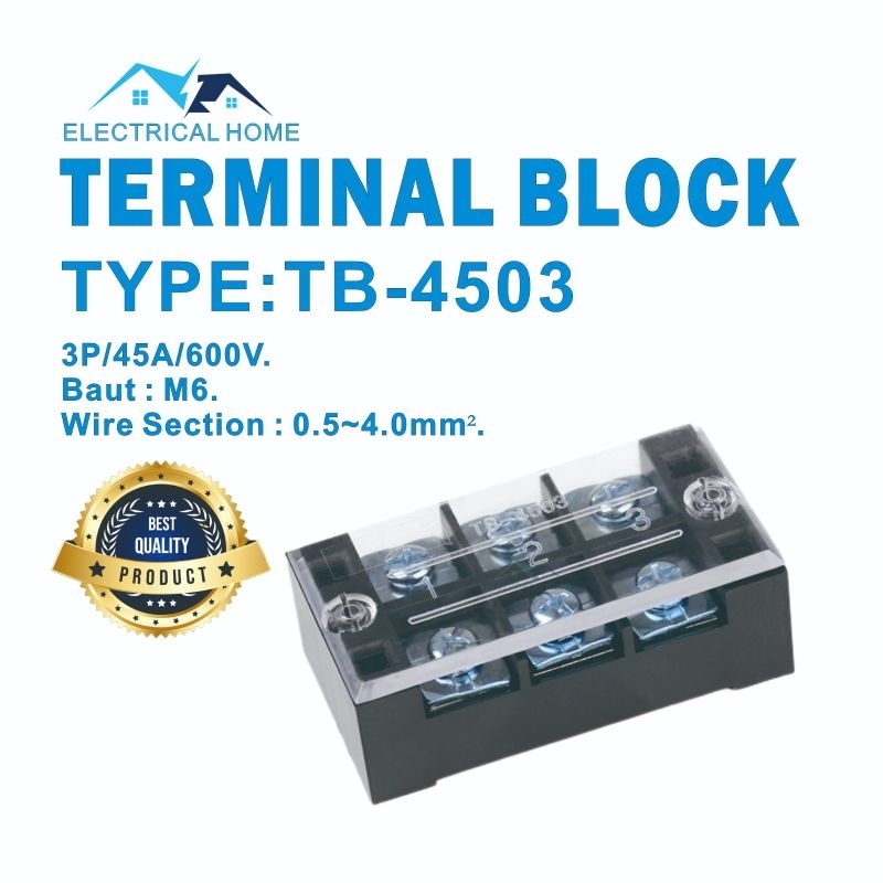 Jual TERMINAL BLOCK TB 4503 (45A 3Pole) | Shopee Indonesia