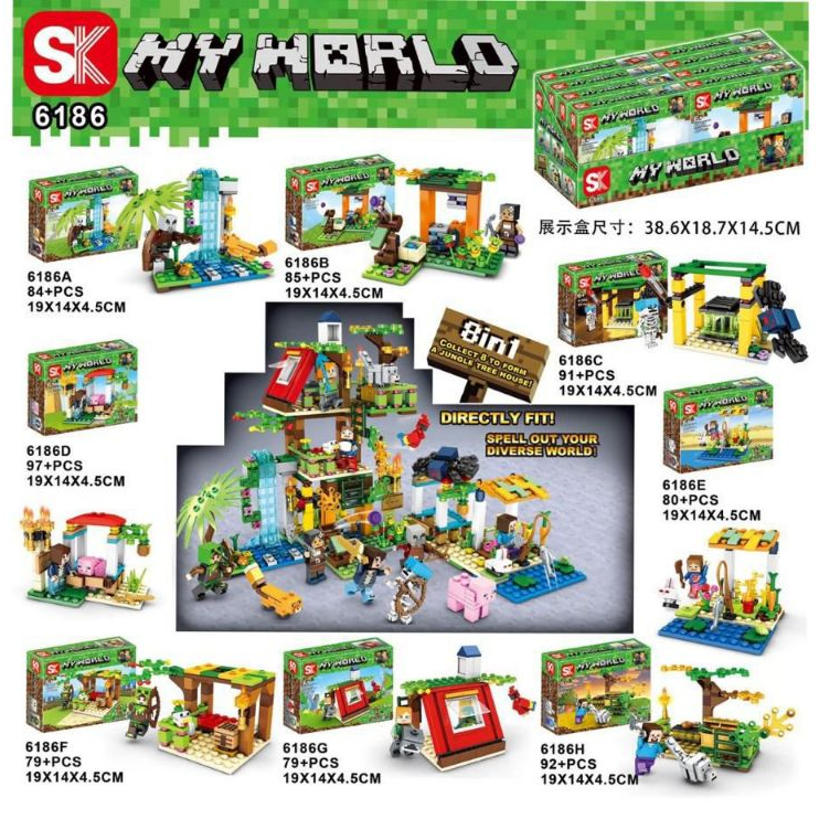 Jual MAINAN ANAK BRICK SK6186 MINECRAFT MY WORLD FOREST TREE HOUSE 8 IN ...