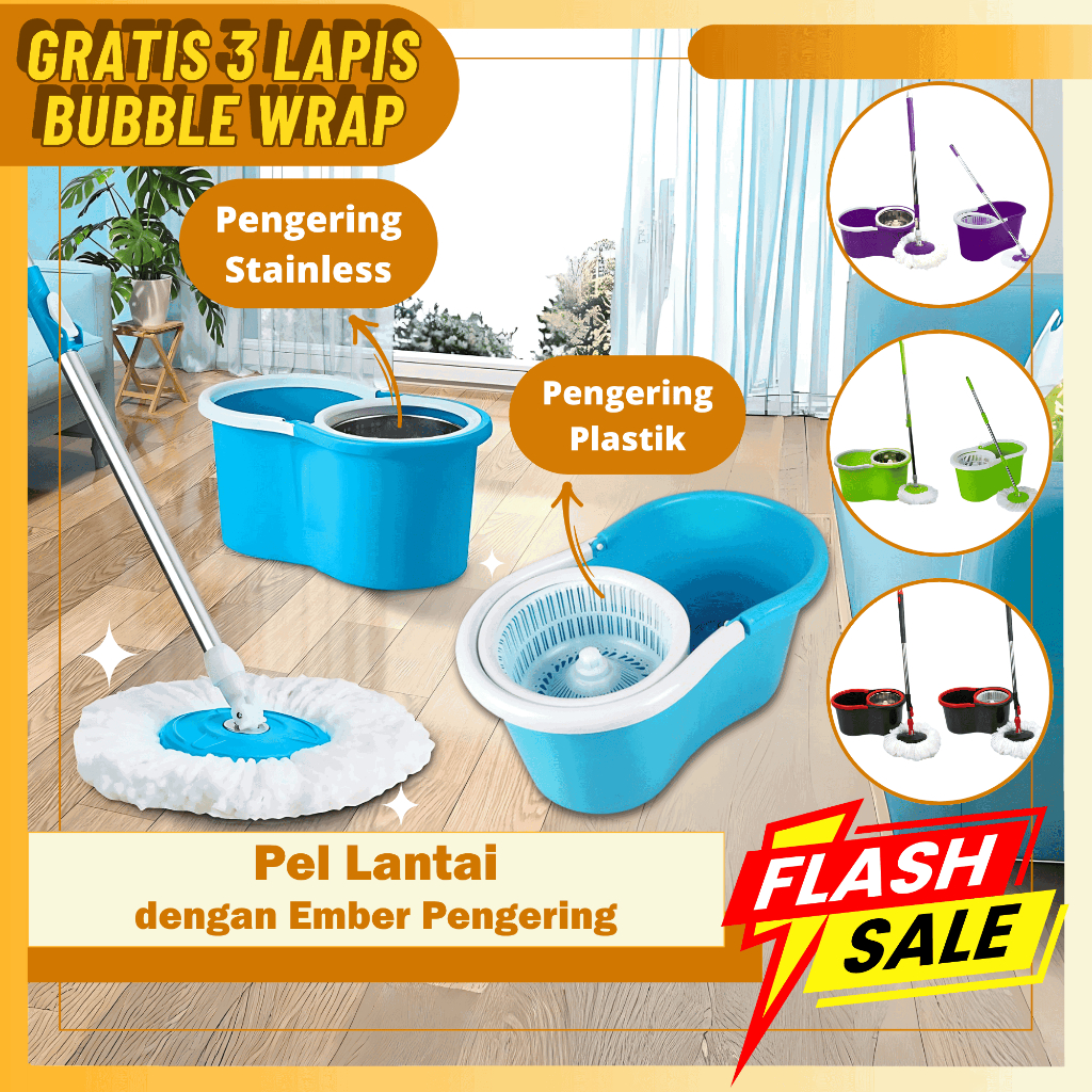 Jual [TERMURAH] LLB Alat Pel Lantai Set dengan Ember Pengering Putar ...