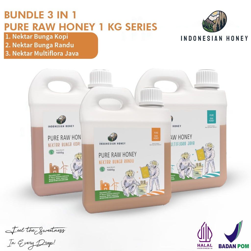 Jual Indonesian Honey Bundling 3 In 1 Madu Nektar Bunga Kopi Randu ...