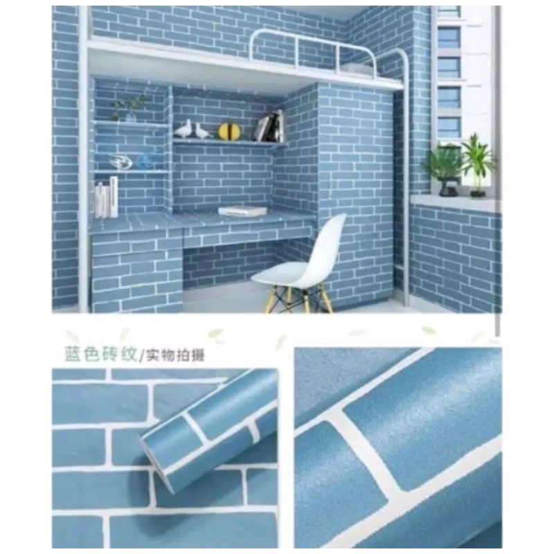 Jual Wallpaper Dinding Motif Batu Bata Walpaper Sticker Dinding Batu ...