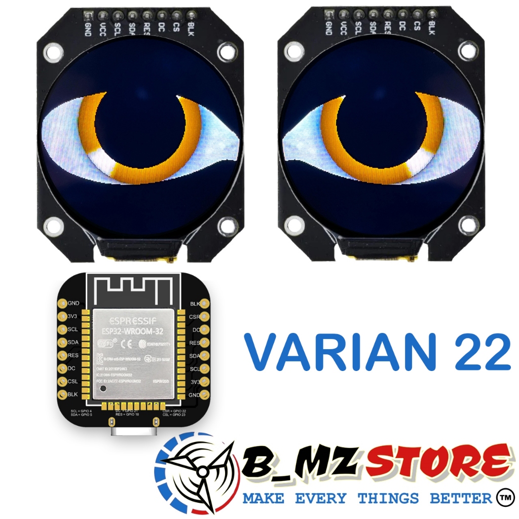 Jual Animasi Mata Bergerak LCD TFT 1.28 Inch Lampu Biled - ESP32 ...