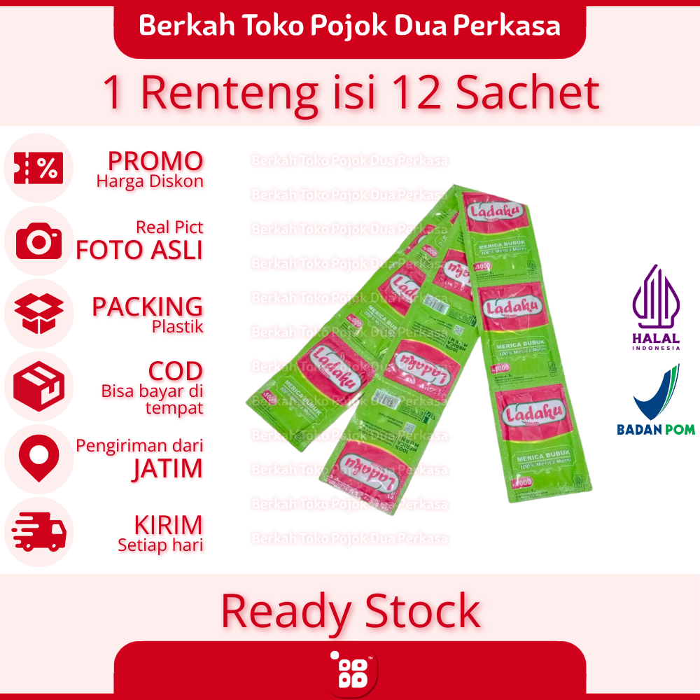 Jual Ladaku Merica Bubuk 100% Merica Murni Renteng isi 12 Sachet [JATIM ...