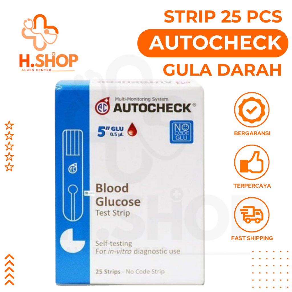 Jual Autocheck Blood Glucose Strip / Autocheck Gula Darah 25 Strip ...