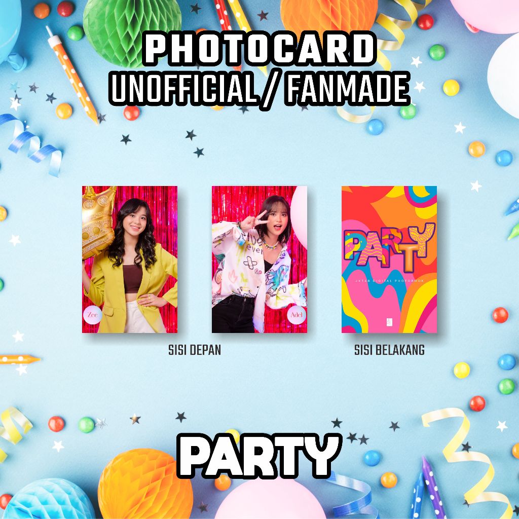Jual Photocard JKT48 Unofficial / Fanmade PC Edisi "PARTY" print 2 sisi | Shopee Indonesia
