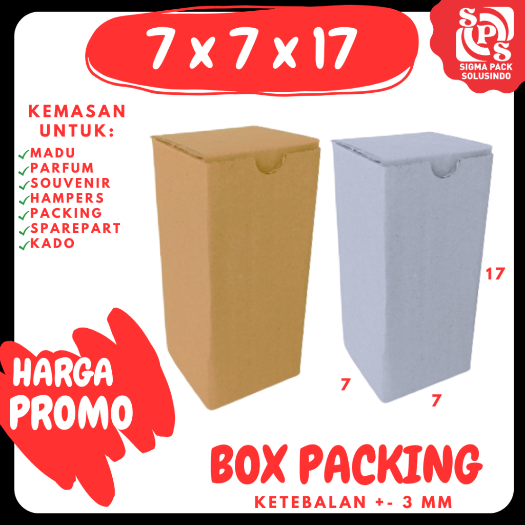 Jual Karton 7x7x17 Kardus A0 Packing Dus Kotak Kemasan Box Aksesoris ...