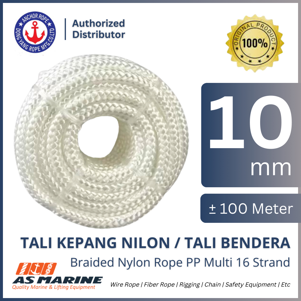 Jual Tali Nilon Kepang / Tali Bendera 10 mm x 100 Meter Braided Nylon ...