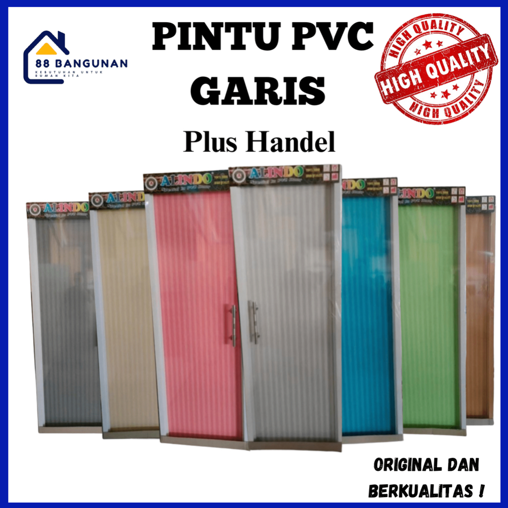 Jual [Packing Peti Kayu] PINTU KAMAR MANDI / PINTU PVC GARIS PLUS ...